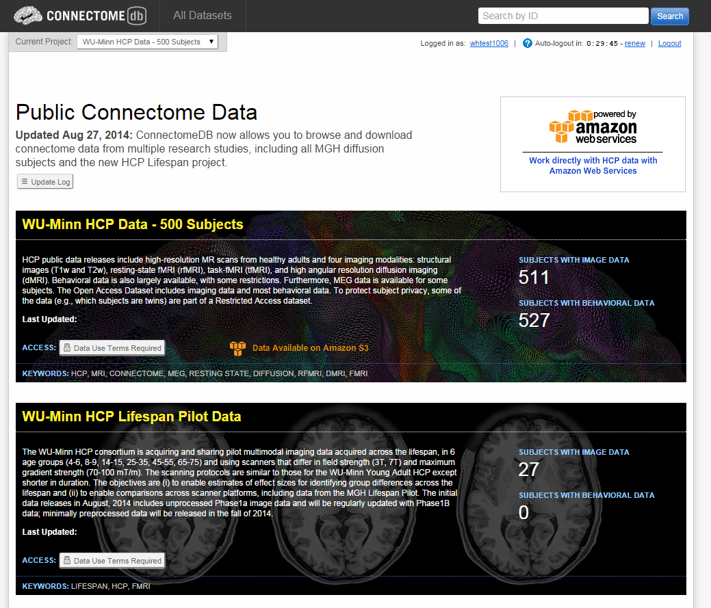 Using ConnectomeDB data on Amazon S3 - HCP Public Pages